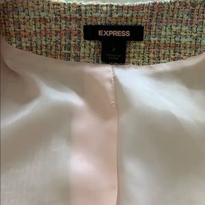 Express | Jackets & Coats | Express Pink Coco Tweed Jacket | Poshmark